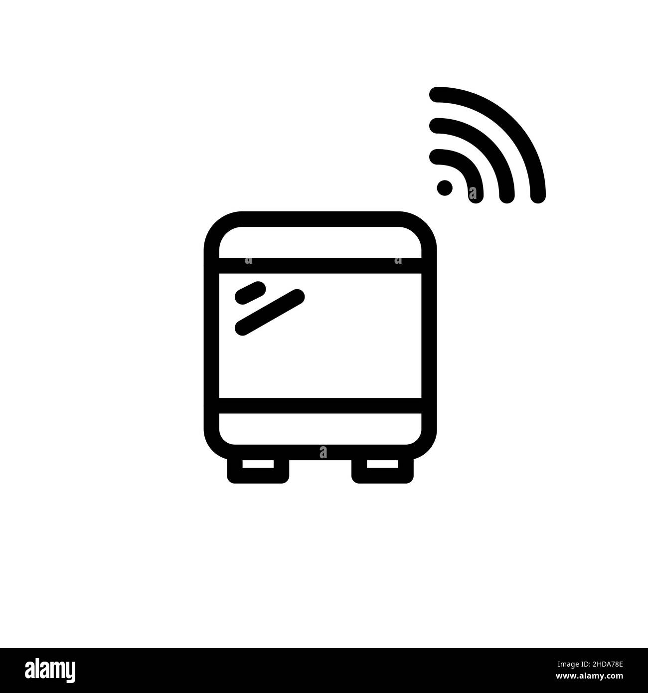 Smart bus minimalistic line art icon. Pixel perfect, editable stroke ...