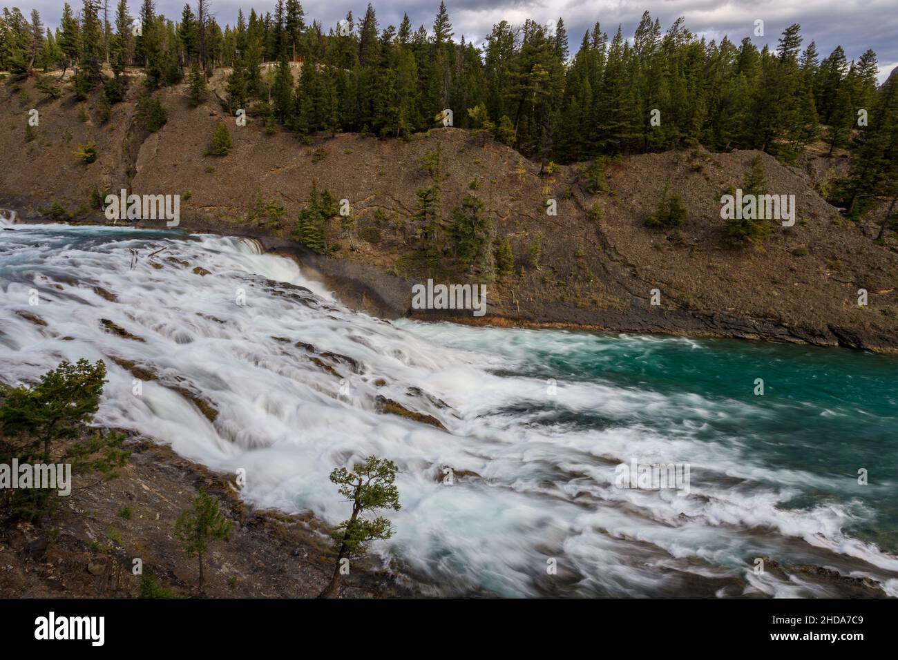Bow Falls is a major waterfall on the Bow River in Banff National Park ...