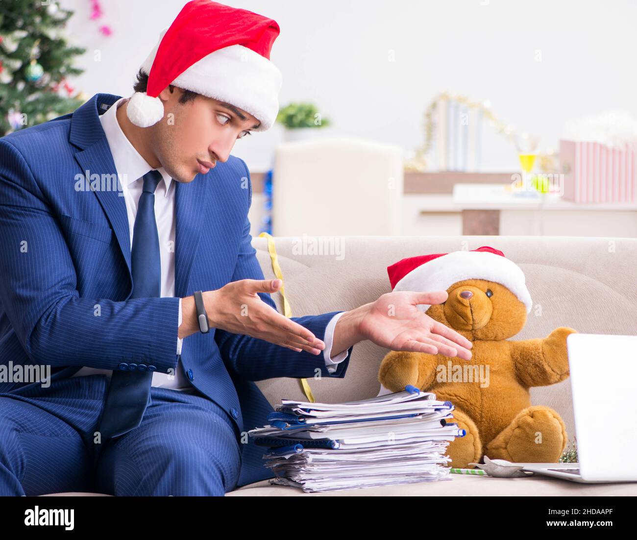 The busy employee working from home Stock Photo - Alamy