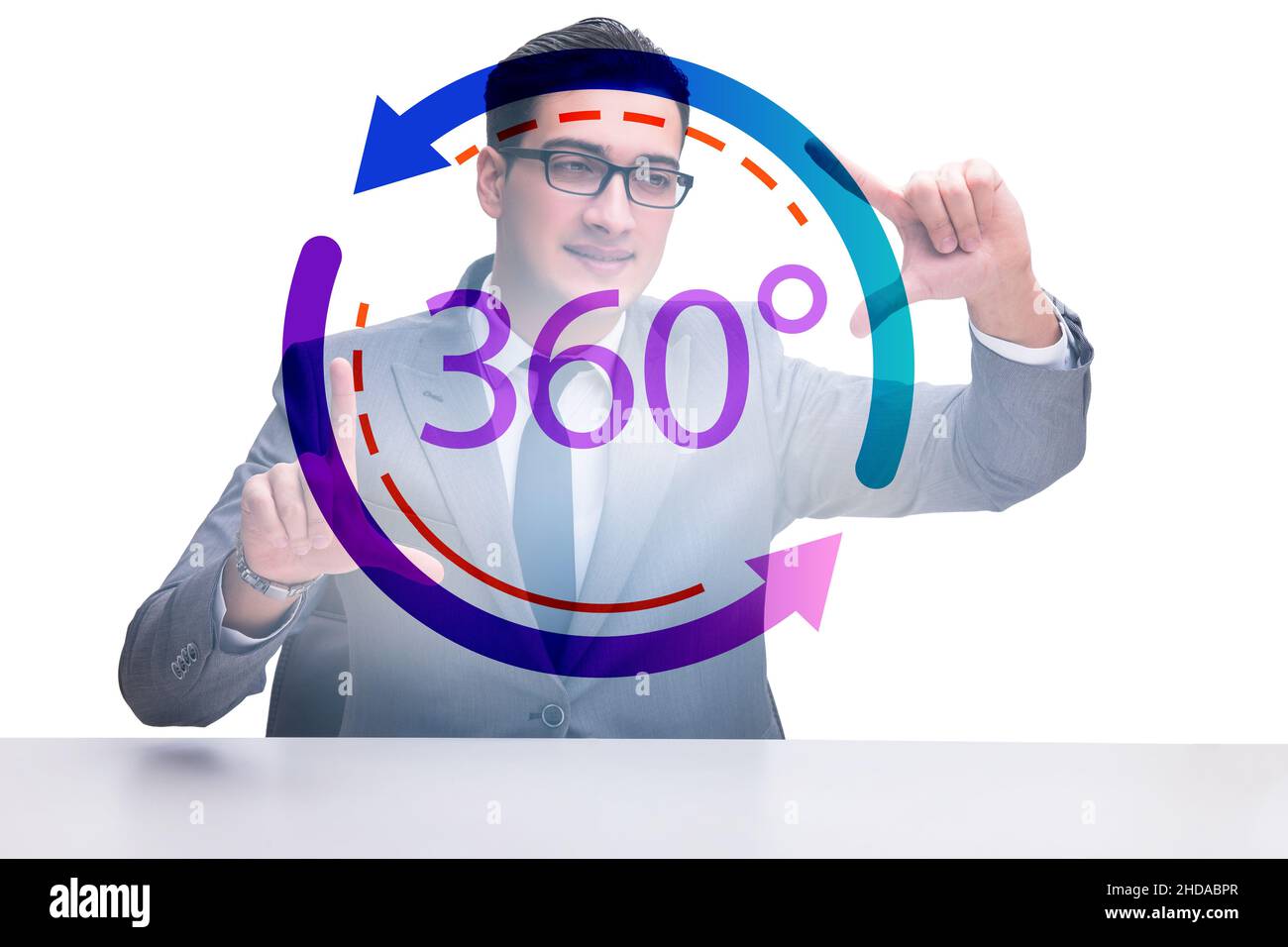 360 degree concept with the businessman Stock Photo - Alamy