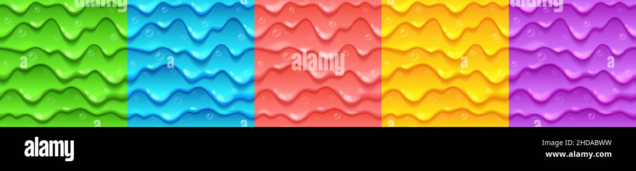 Textures of colored drips of liquid slime for game background. Vector ...