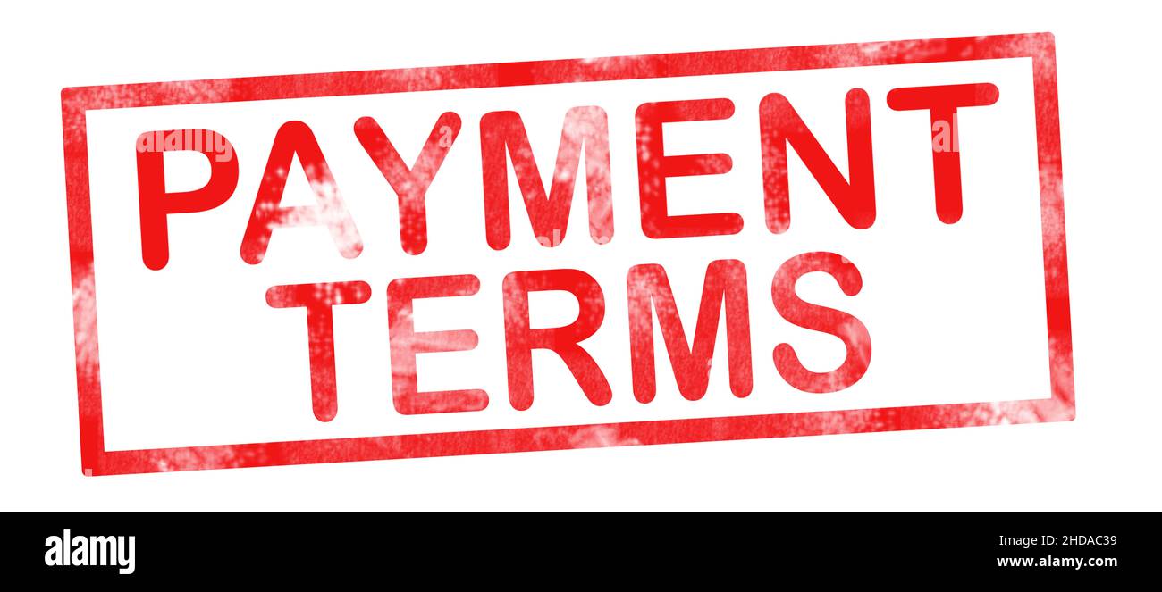Payment terms writing in red ink pad Stock Photo - Alamy