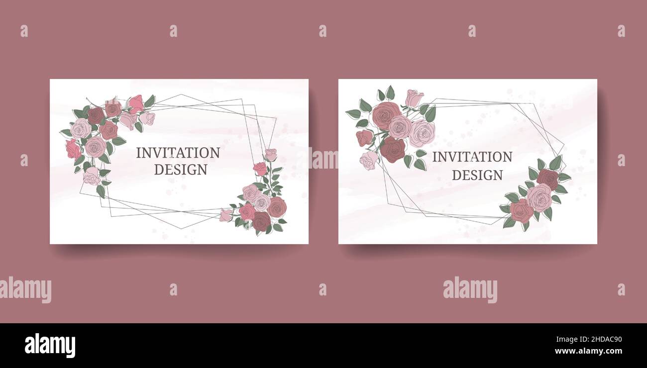 Design for wedding invitations, birthday or gift envelopes. Two ...