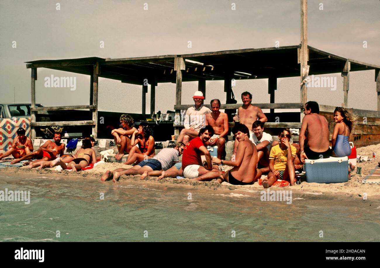 Expat members of the Mainland Hash House Harriers gather at a makeshift ...