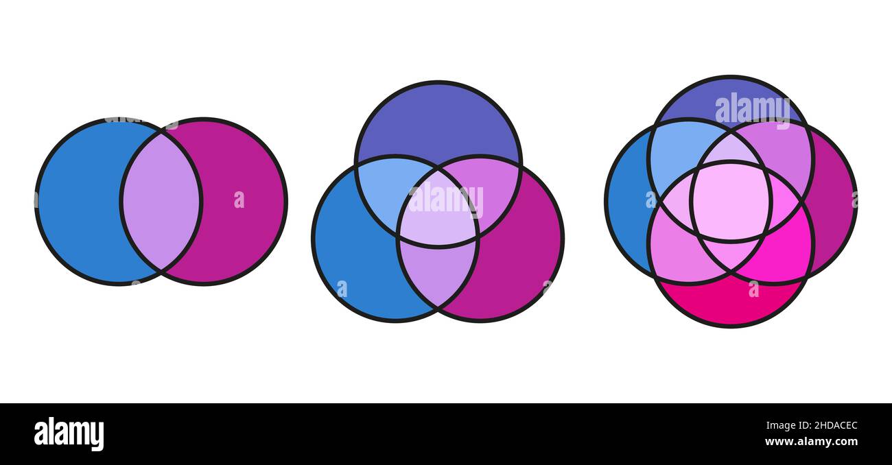 Venn diagram circles chart infographic. Vector design elements for ...
