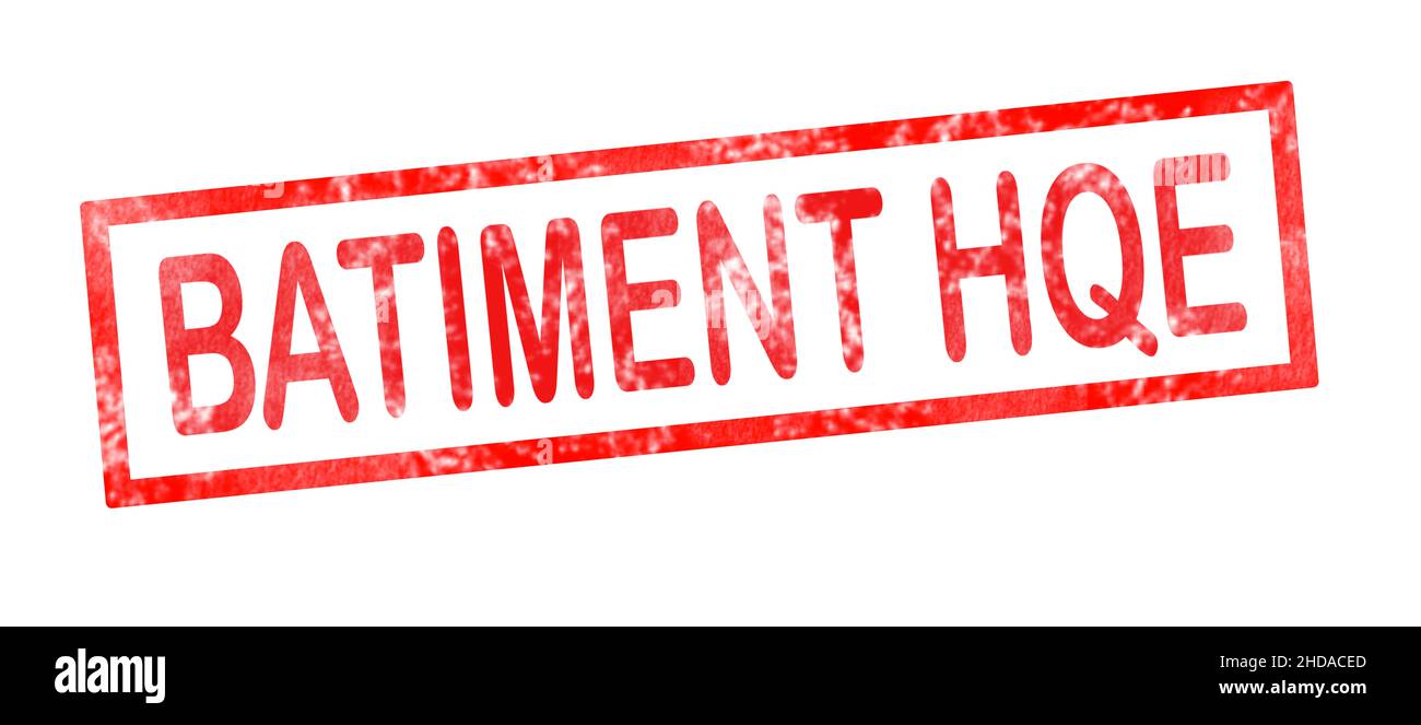 HQE building in French translation writing in red ink pad Stock Photo ...