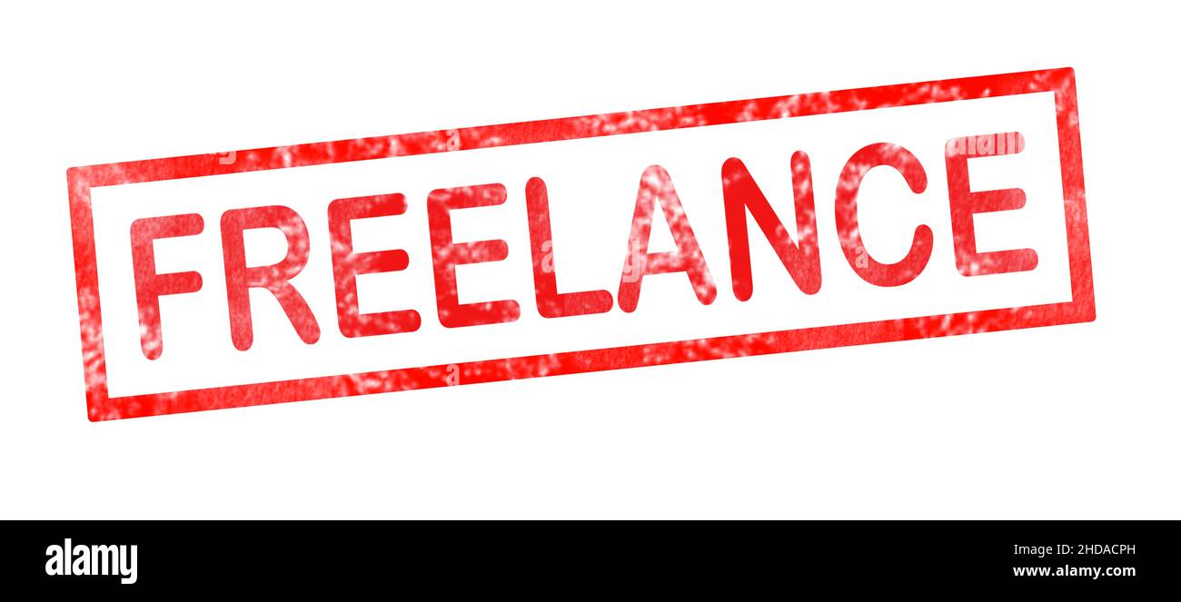 Freelance in French translation writing in red ink pad Stock Photo - Alamy