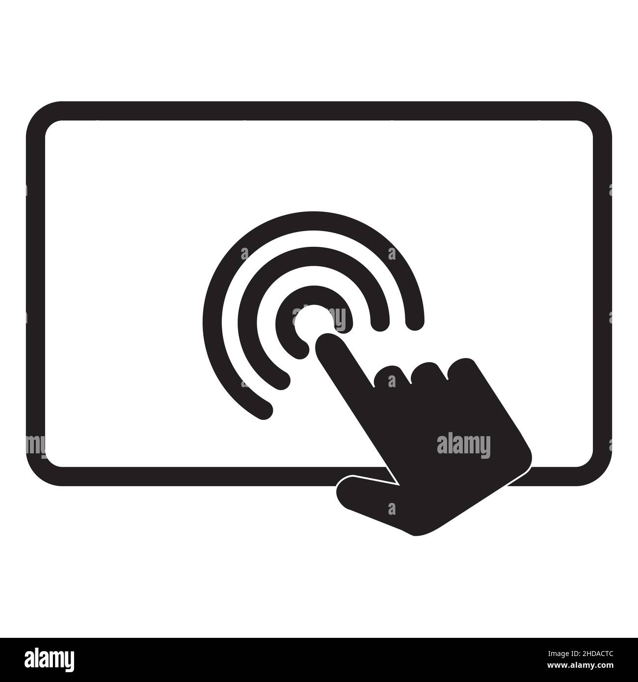 Touch screen icon on white background. touch gesture sign. pointer on ...