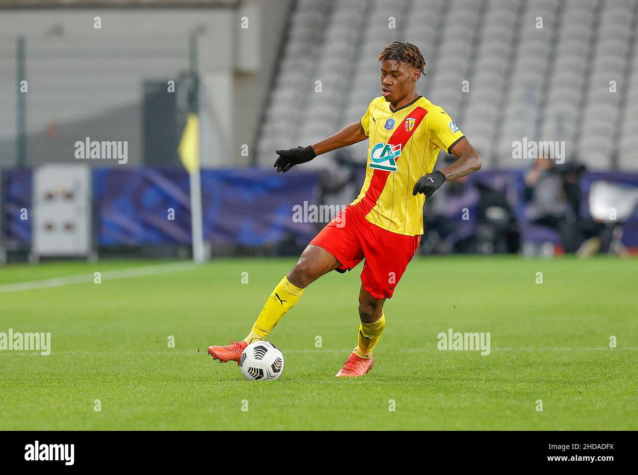 CHRISTOPHER WOOH of LENS in action during the Coupe de France match ...