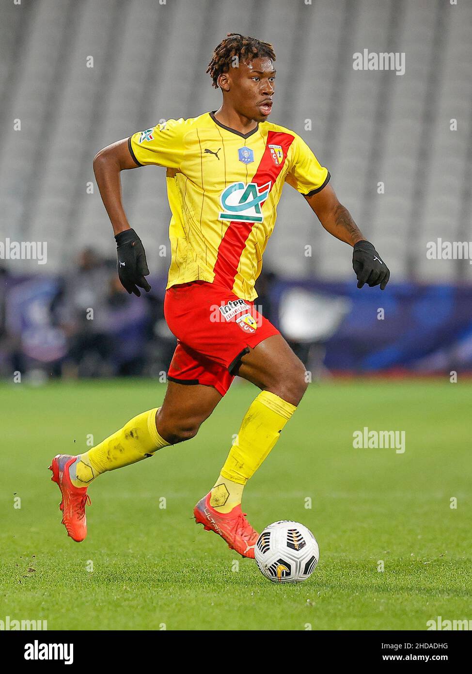 CHRISTOPHER WOOH of LENS in action during the Coupe de France match ...