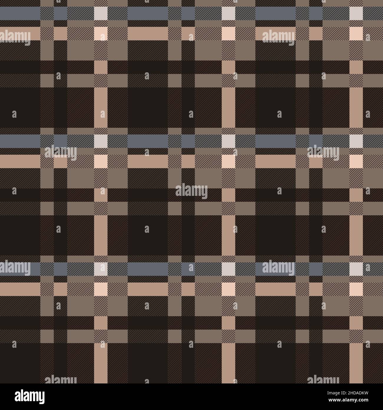 Dark seamless rectangular vector pattern as a tartan plaid in brown and ...