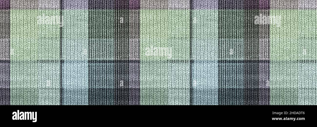 Classic winter tartan knit wool plaid seamless edging border. Retro ...