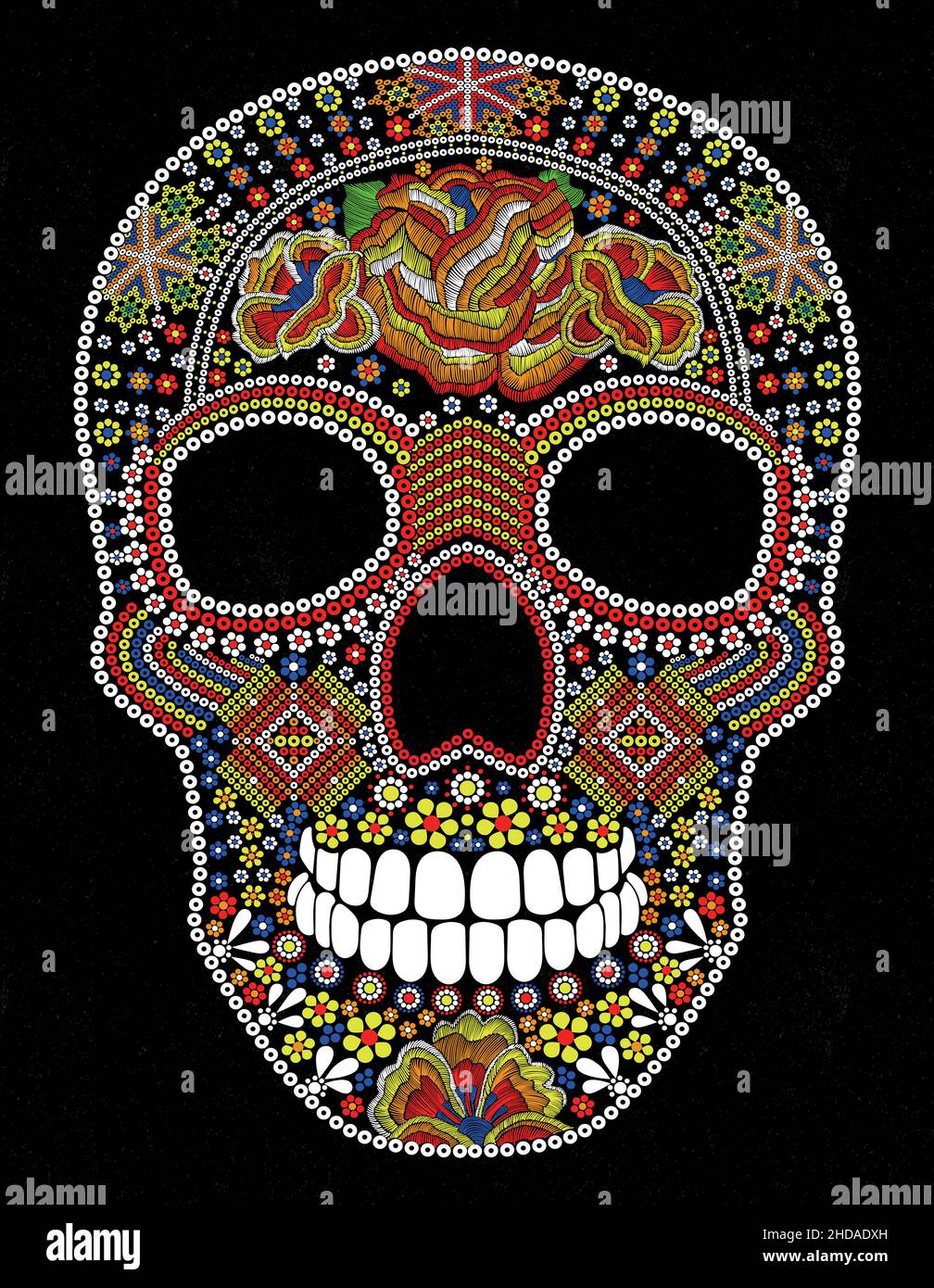 skull colorfull dots Stock Vector Image & Art - Alamy