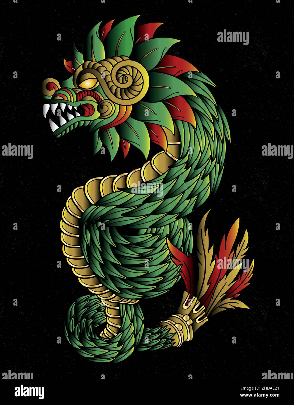 Quetzalcoatl drawing Stock Vector Images - Alamy