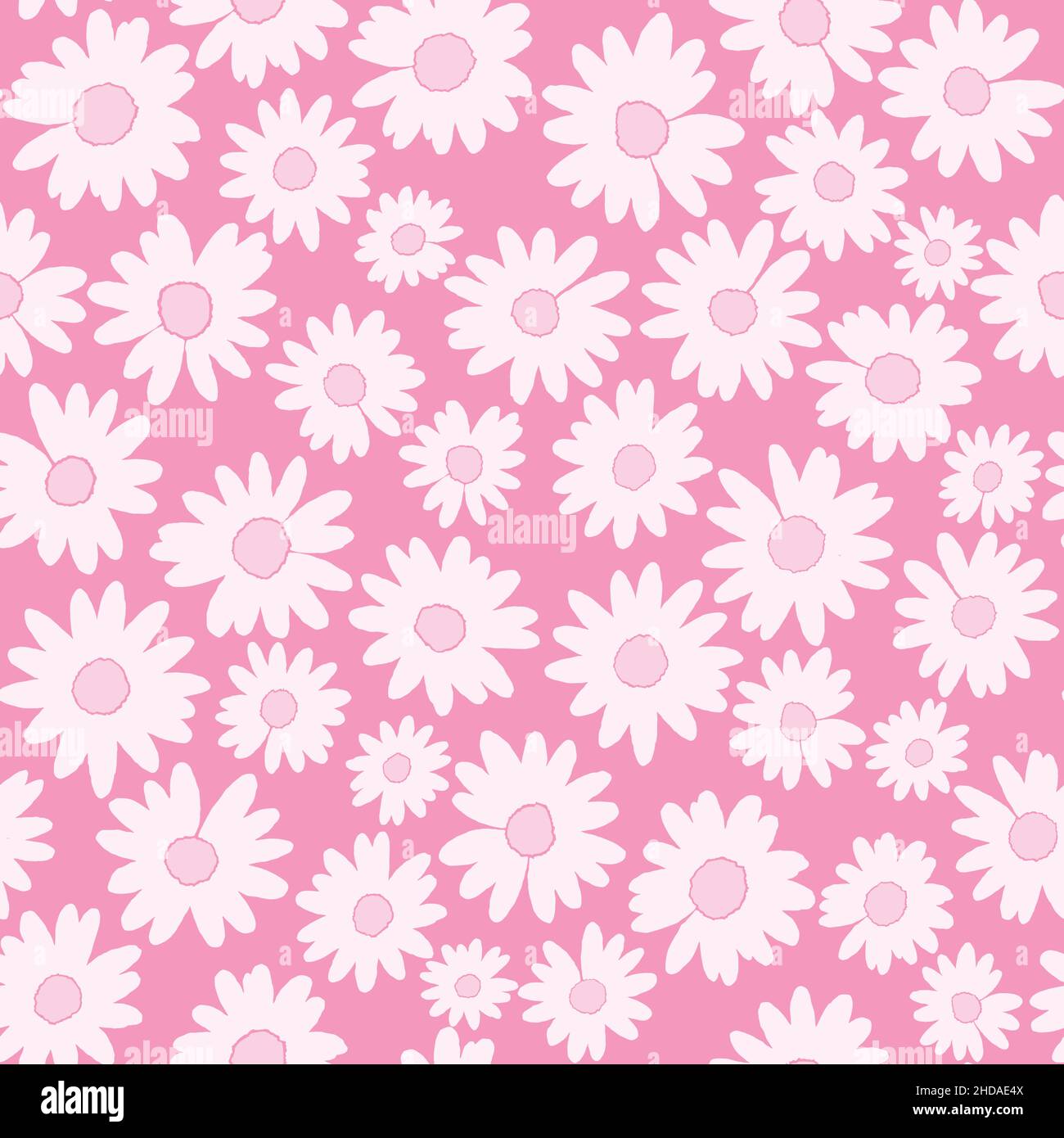 Cute Daisy flower seamless pattern. Vector illustration flat design ...