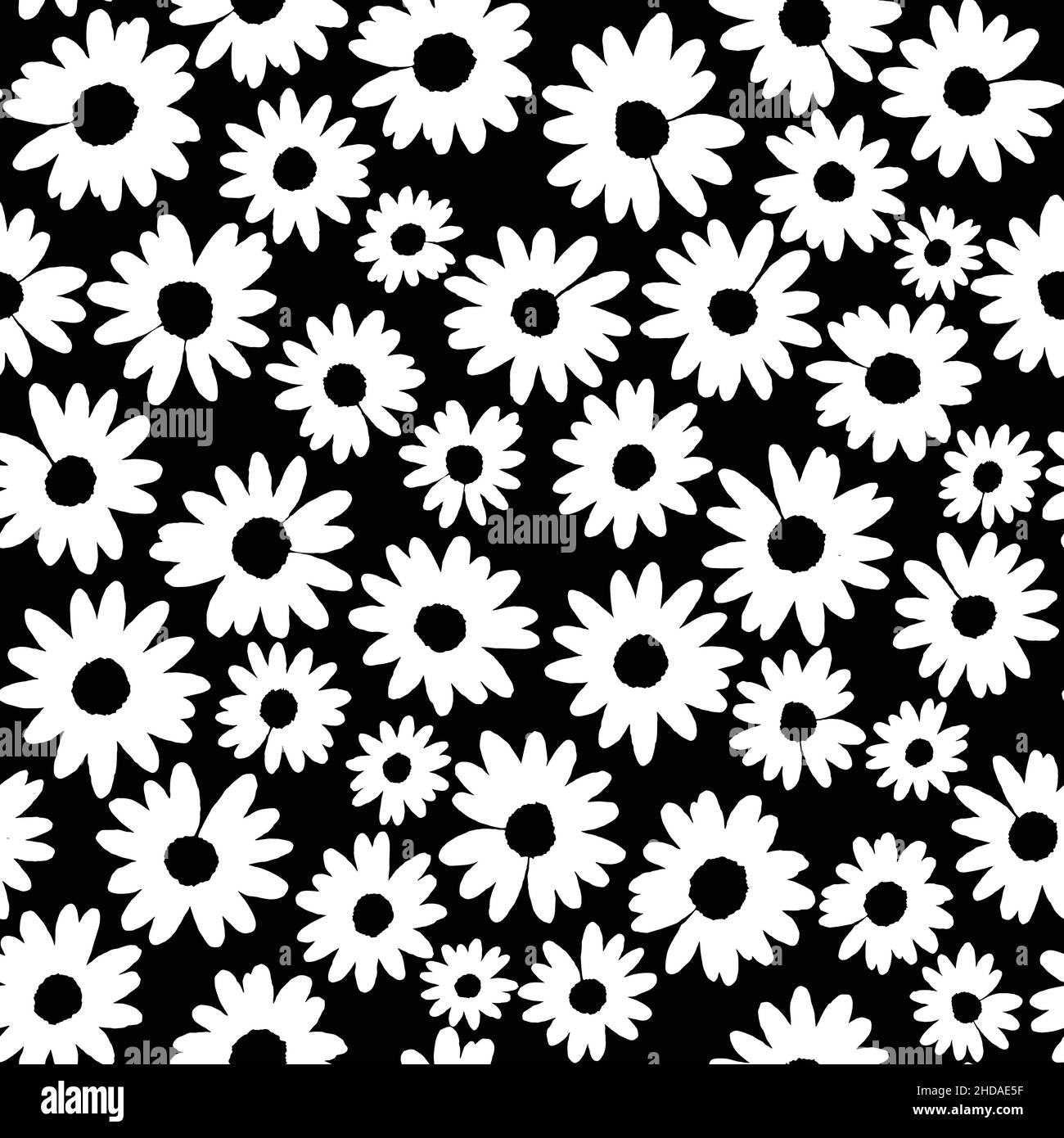 Cute Daisy flower seamless pattern. Vector illustration flat design ...