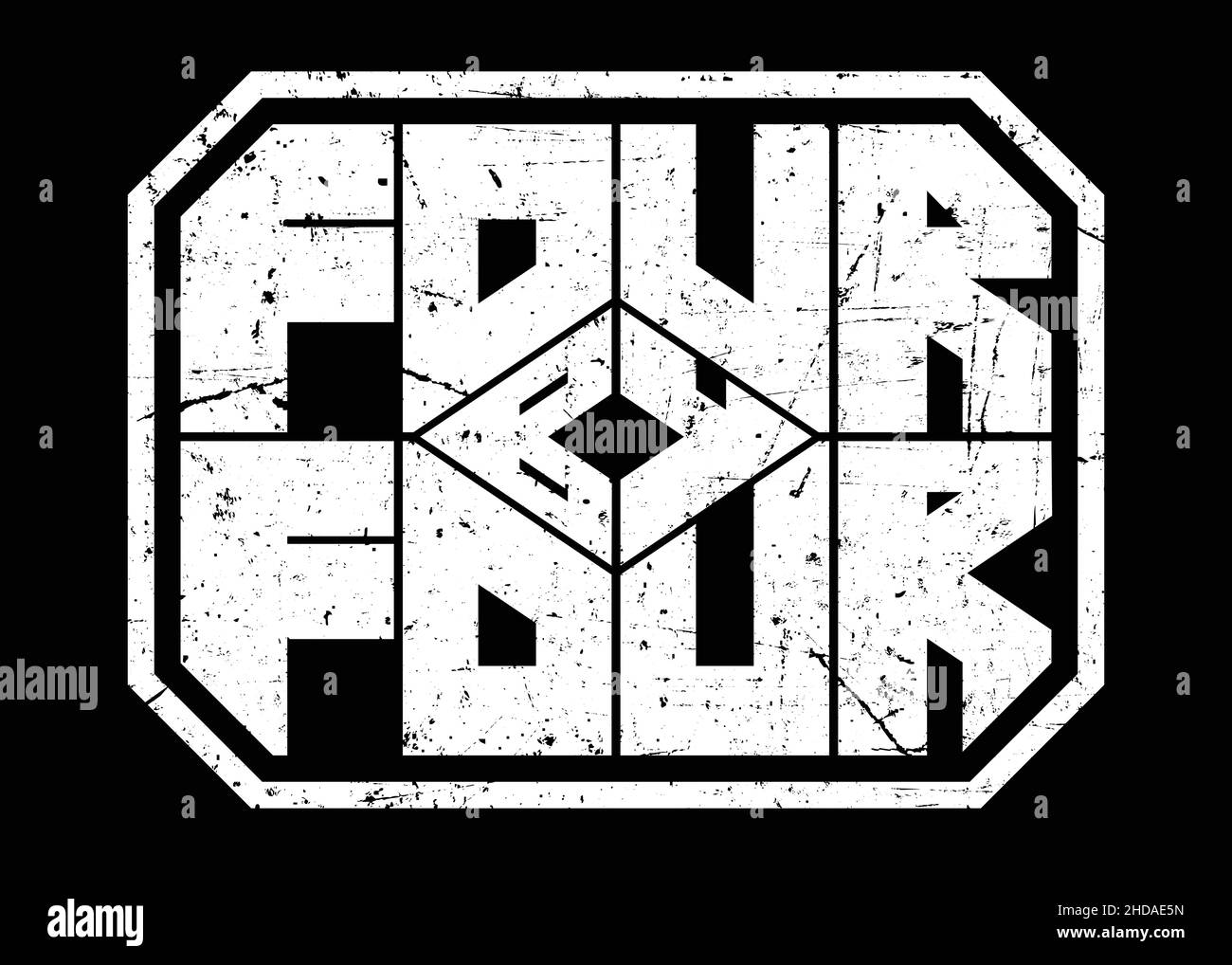 4x4 logo. Four By Four emblem- Digital Distressed Typography ...