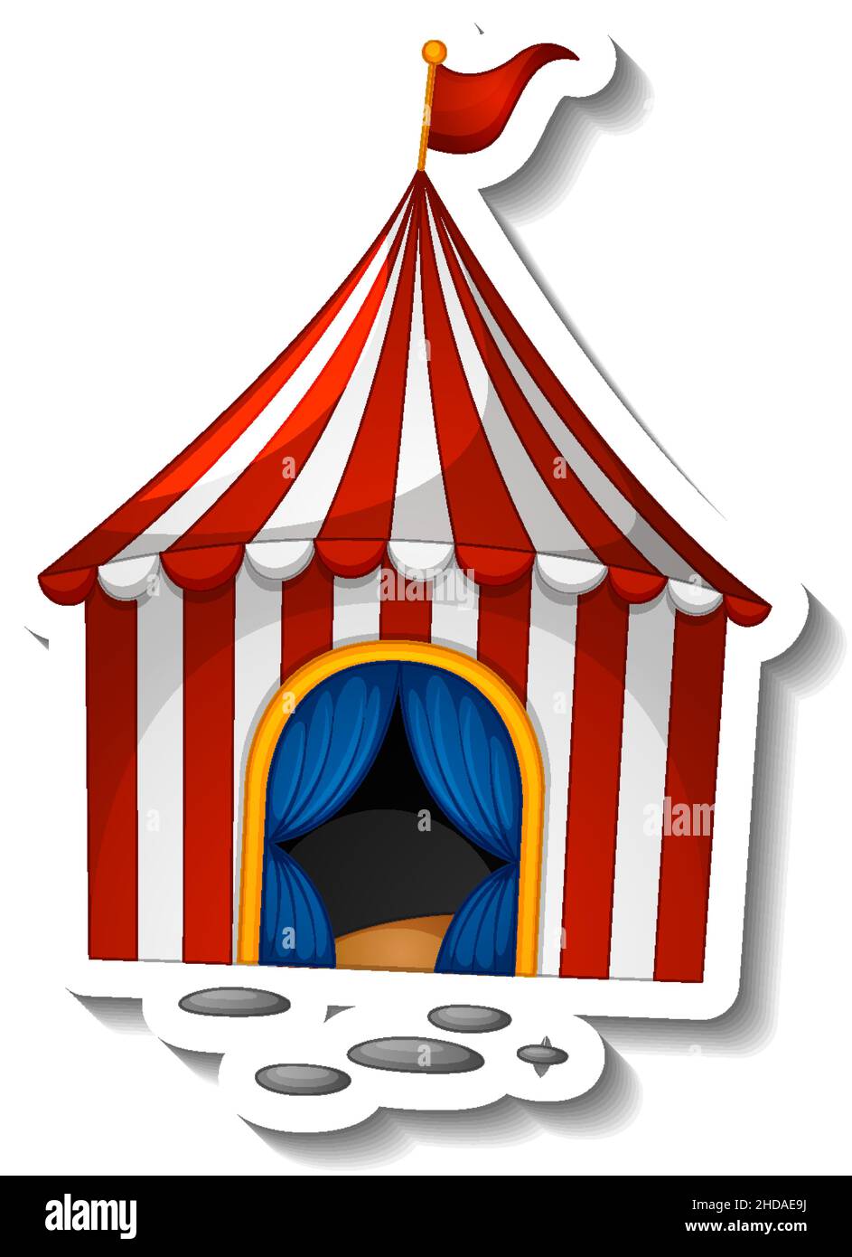 Circus tent in cartoon style isolated illustration Stock Vector Image ...