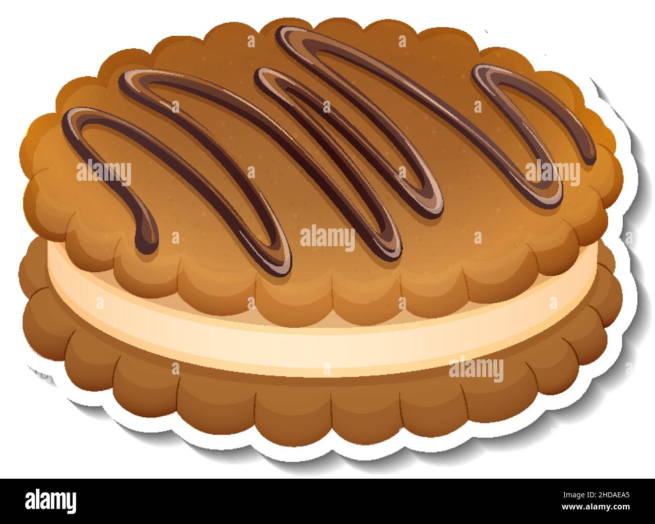 Sandwich cookies with cream in cartoon style illustration Stock Vector ...