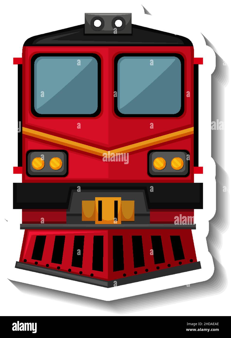 Front of diesel locomotive in cartoon style illustration Stock Vector ...