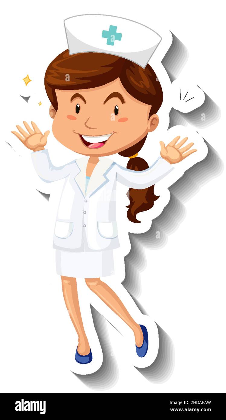 Female nurse cartoon character illustration Stock Vector Image & Art ...