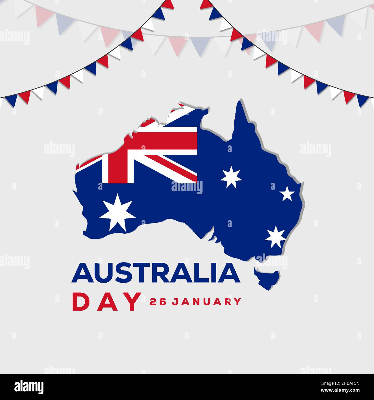 design vector illustration Australia day, Map of Australia with flag ...
