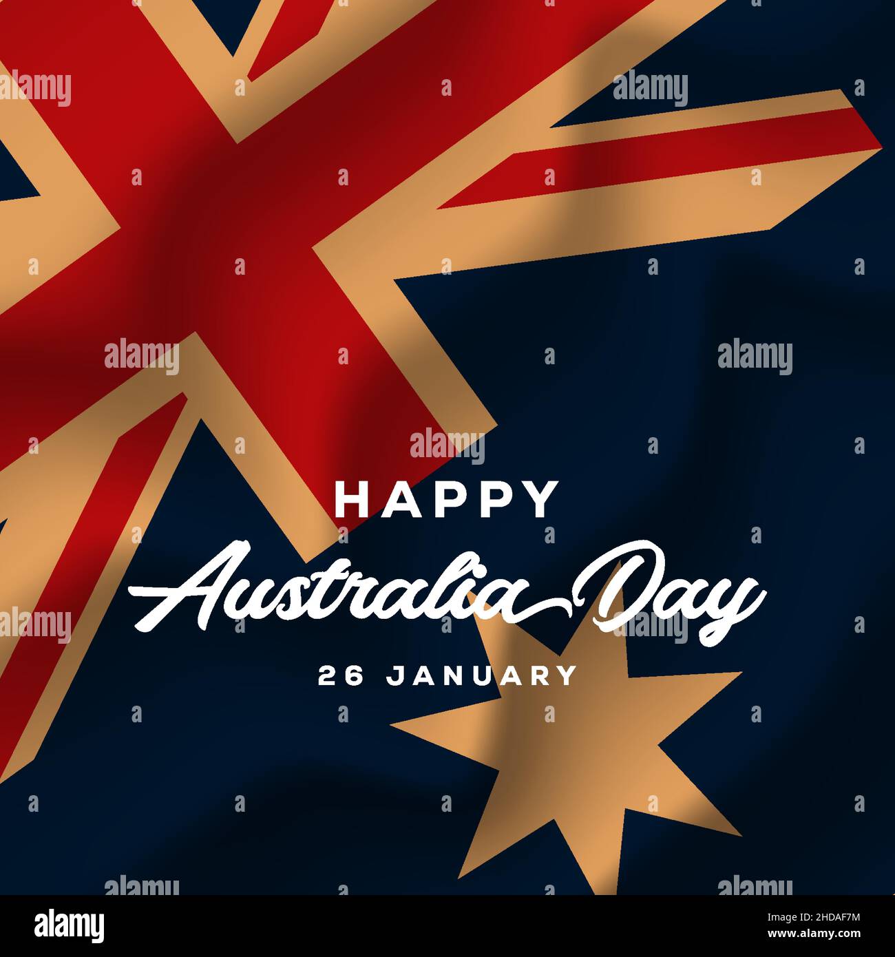 happy Australia day banner with background realistic Australia flag ...