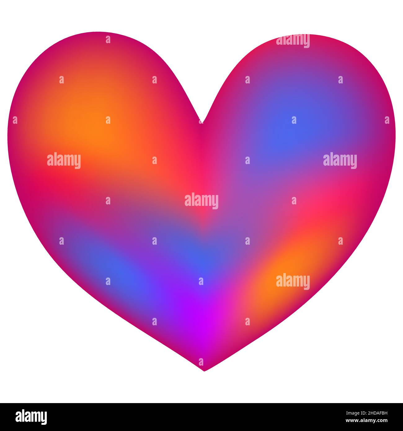 Abstract liquid heart floating paint with a gradient. Liquid element ...