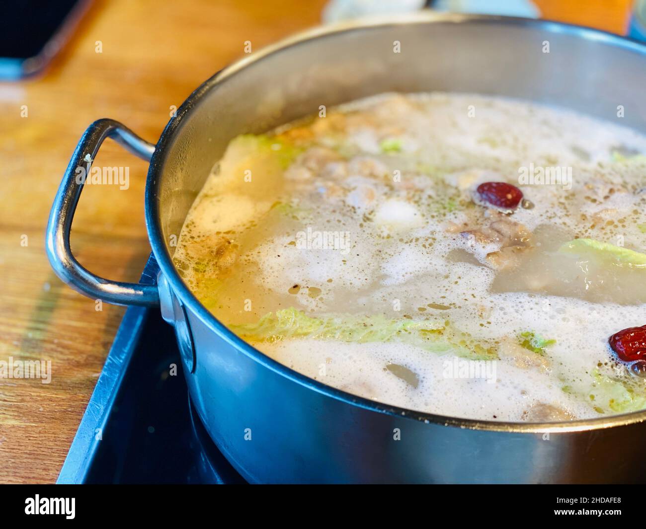 Closeup shot boiling soup hi-res stock photography and images - Alamy