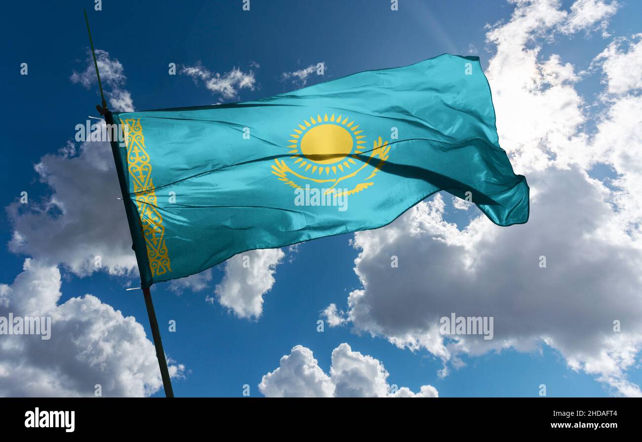 flag of kazakhstan Mass protests in Kazakhstan. flag of kazakhstan ...