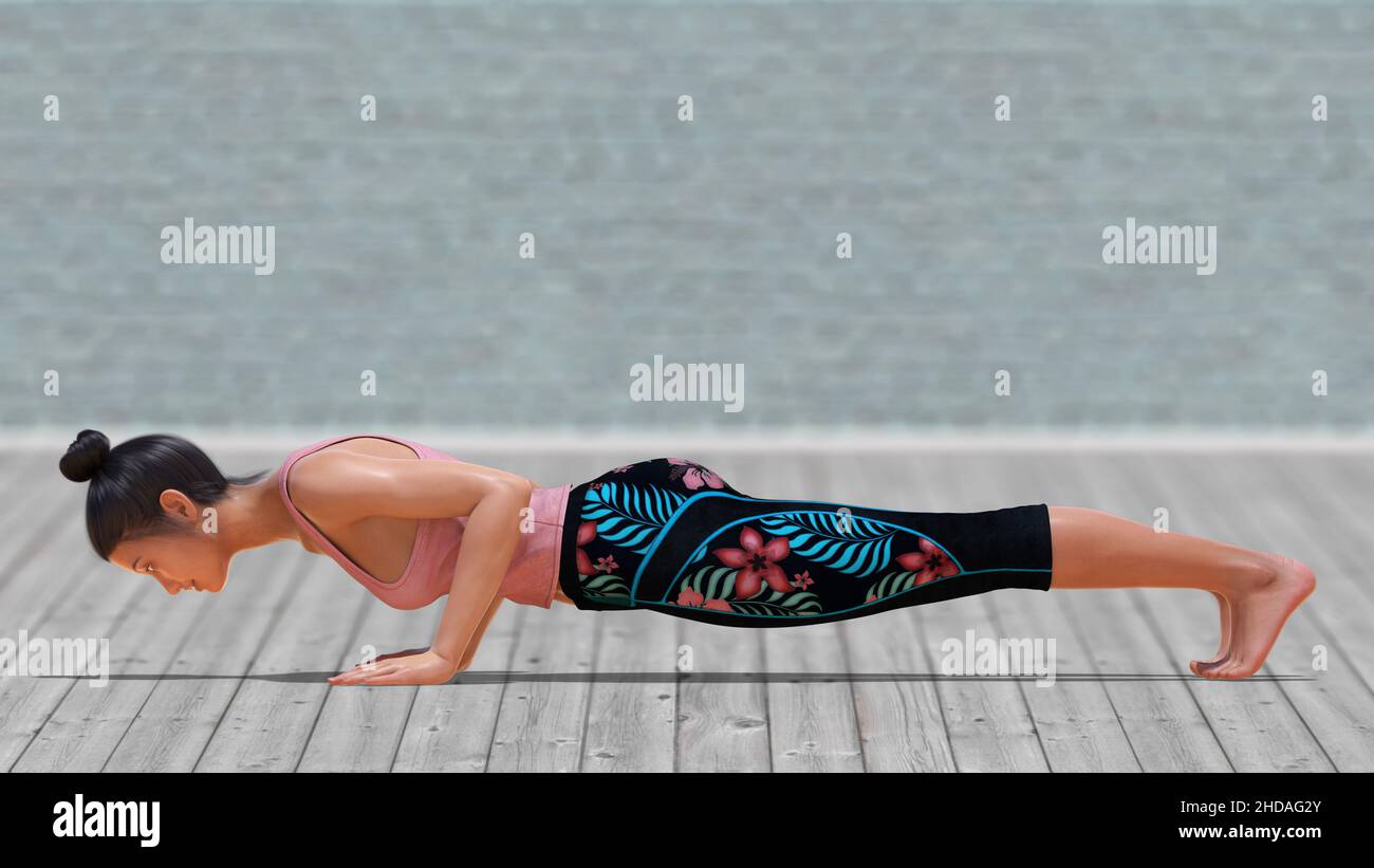 Chaturanga dandasana (plank pose) hi-res stock photography and images ...