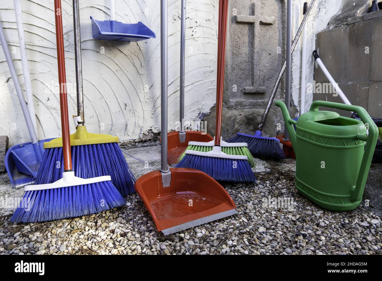 Cleaning, hygiene and health tools detail Stock Photo - Alamy