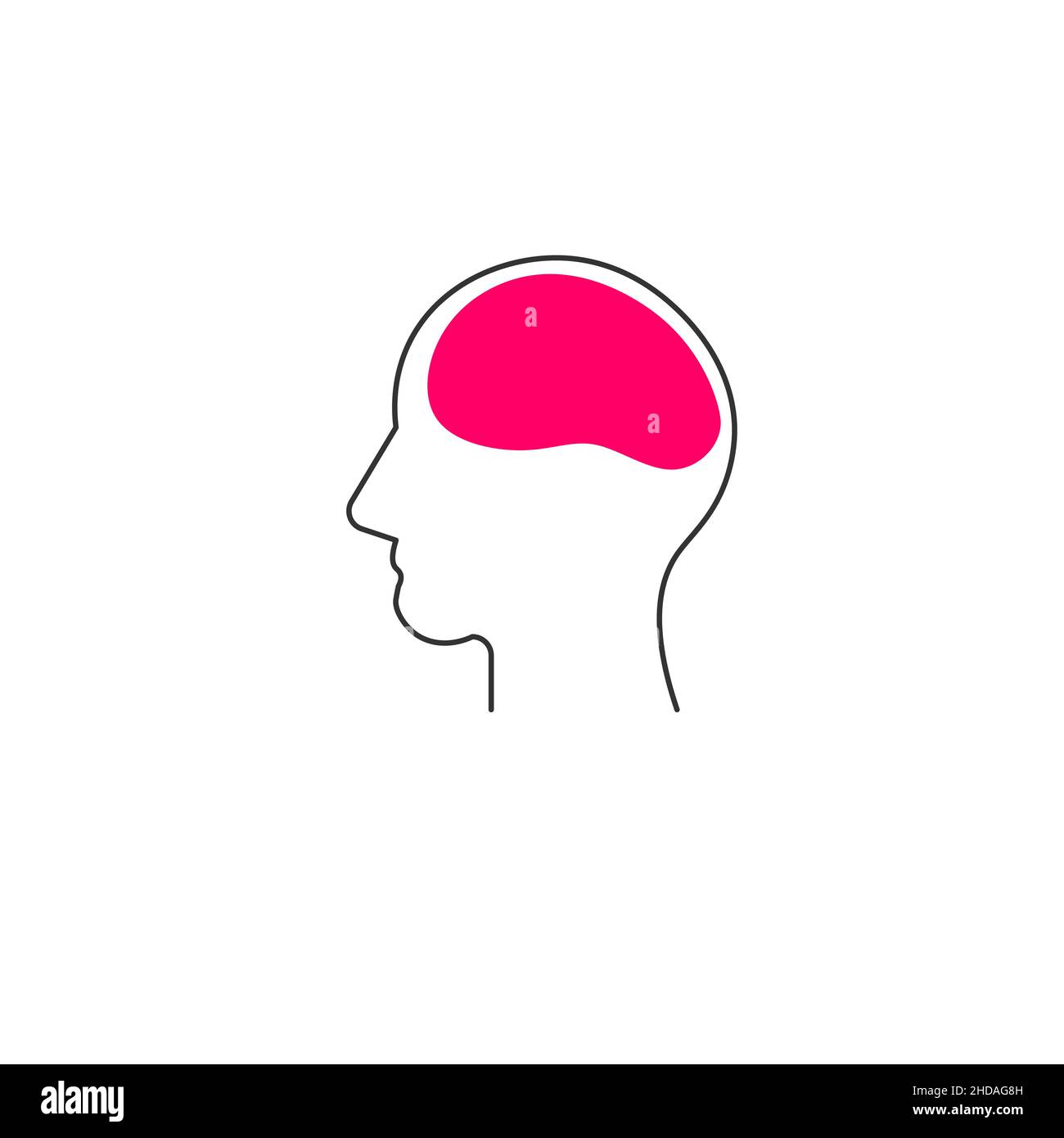 Brain head vector line icon editable stroke. Problem solving concept ...