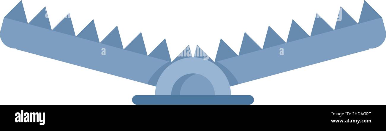 Caution animal trap icon. Flat illustration of Caution animal trap ...