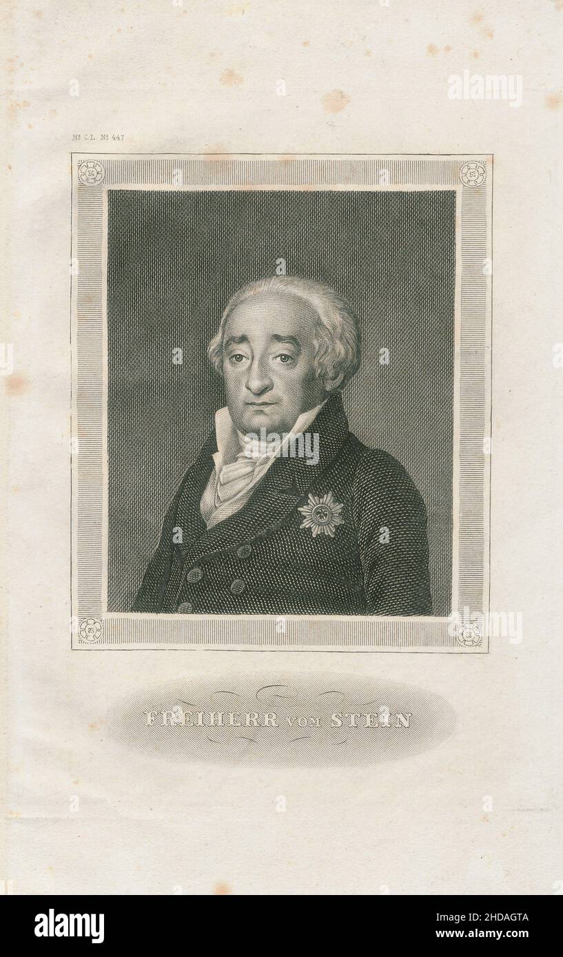 Portrait of Freiherr (baron) vom Stein. 1850 Heinrich Friedrich Karl ...