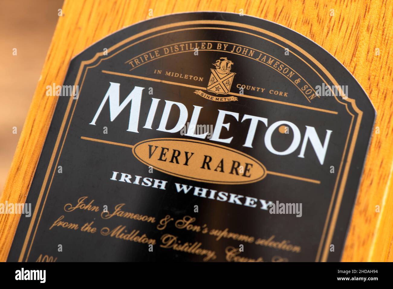 EDINBURGH, SCOTLAND - JANUARY 04, 2022: box of Midleton single malt ...