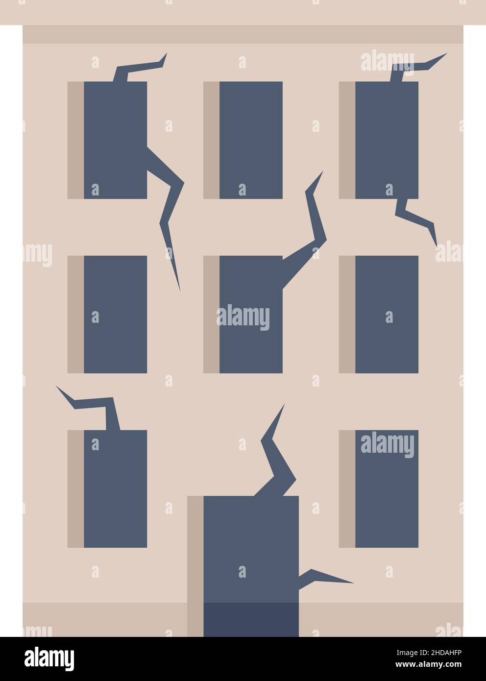 Destroyed building icon. Flat illustration of Destroyed building vector ...