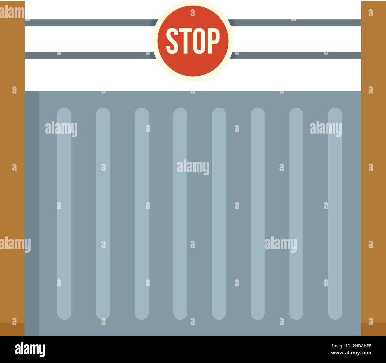 Border gate icon. Flat illustration of Border gate vector icon isolated ...