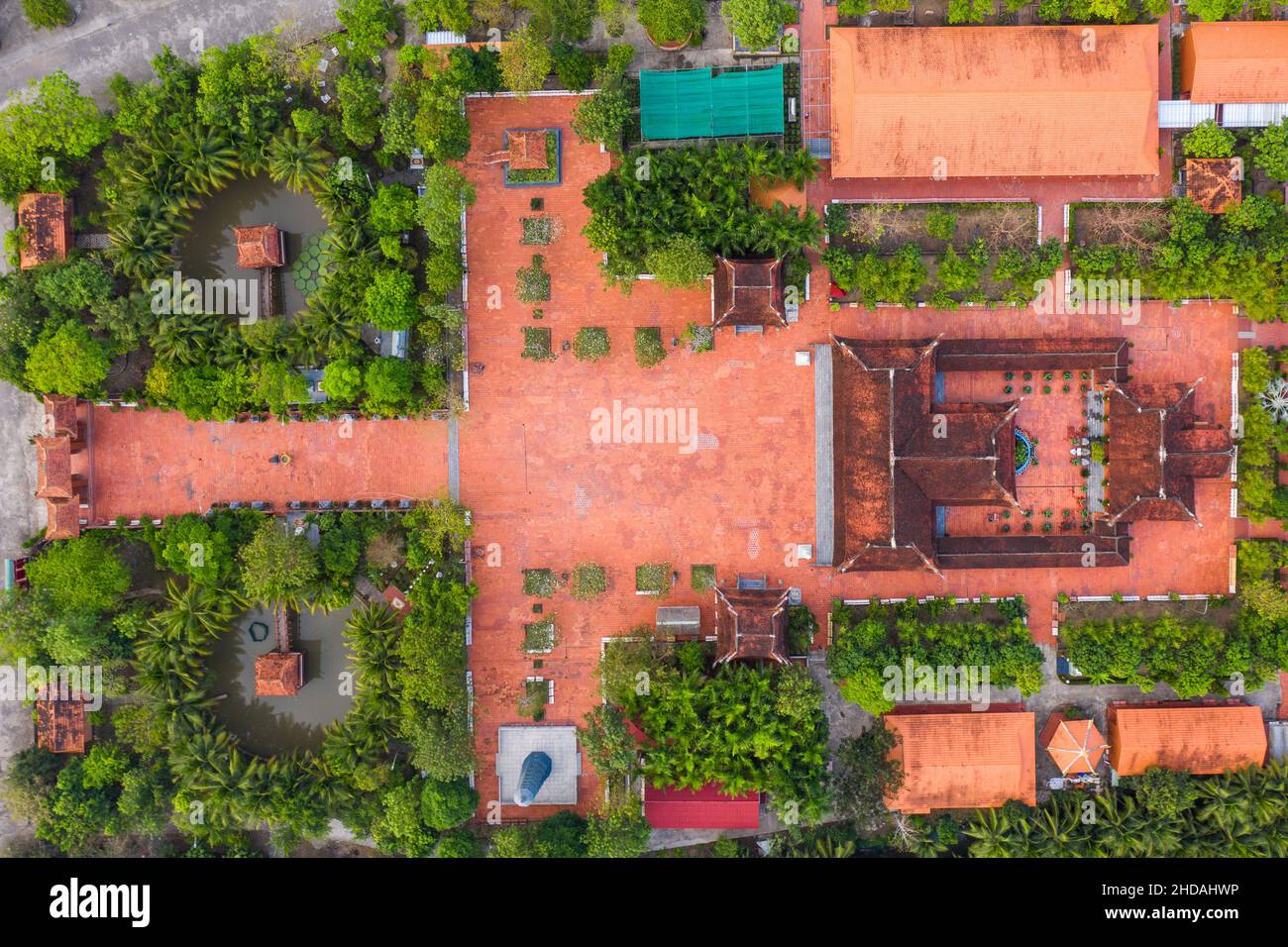 Aerial view of the largest Buddhist temple in Can Tho city, Vietnam ...