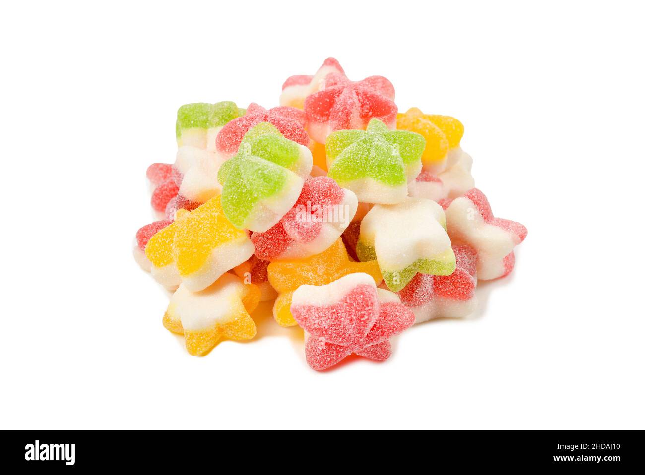 Juicy colorful jelly stars sweets isolated on white. Gummy candies ...
