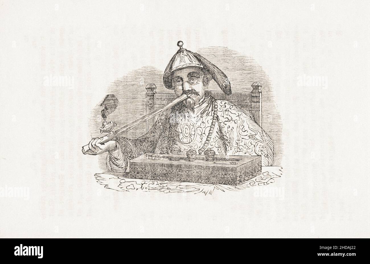 Qing mandarin smokes opium hi-res stock photography and images - Alamy