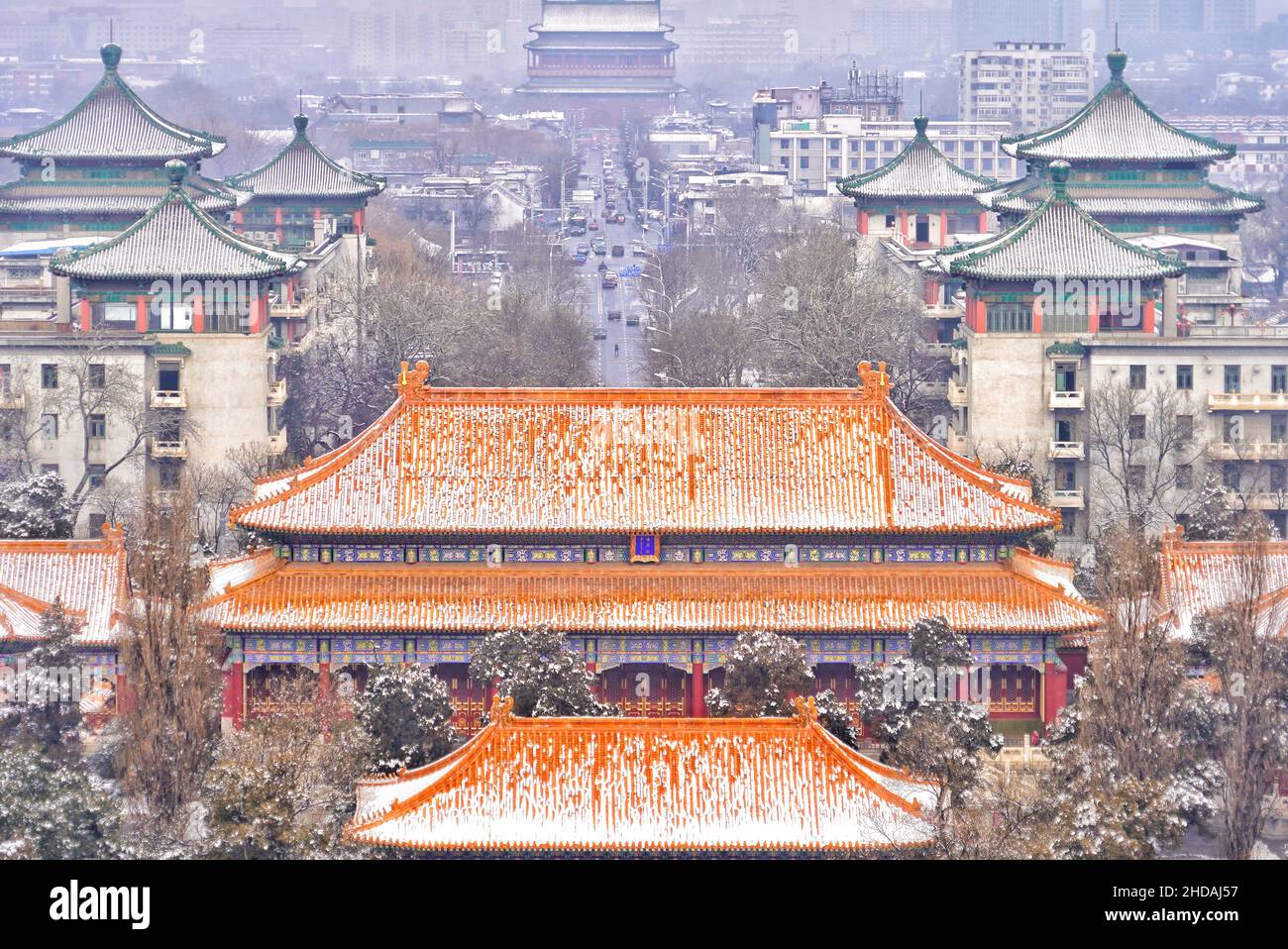 Beautiful shot of first snow in Beijing gugong palace Stock Photo - Alamy