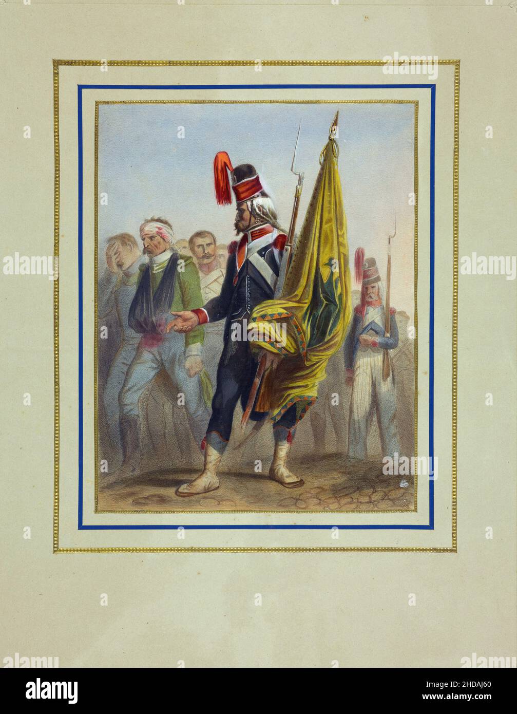 Vintage color lithograph of French Revolution: The Netherlands, 1795 ...