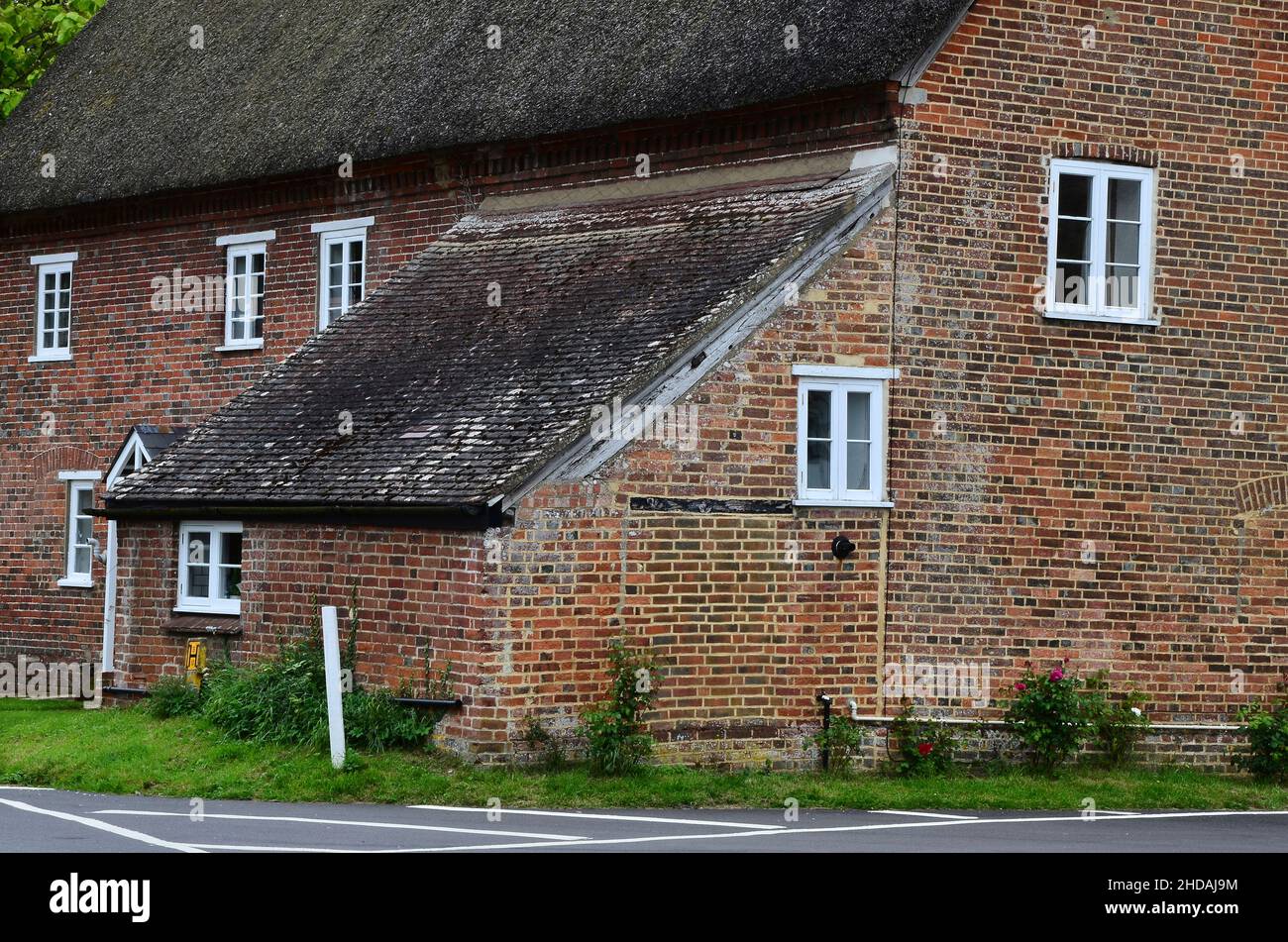 Thatched cottage in Shroton or Iwerne Courtney in north Dorset, England ...