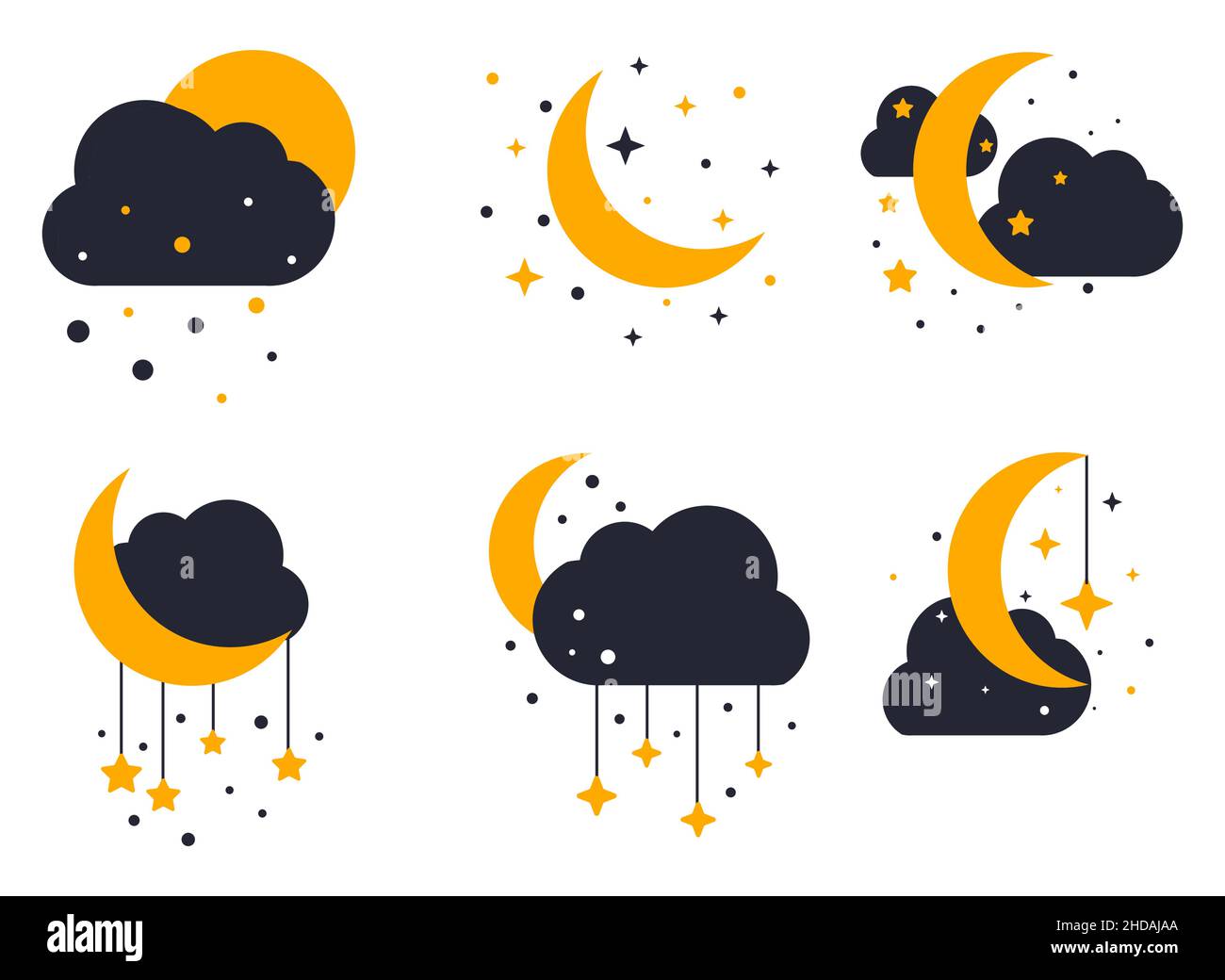 Set of moon Stock Vector Image & Art - Alamy
