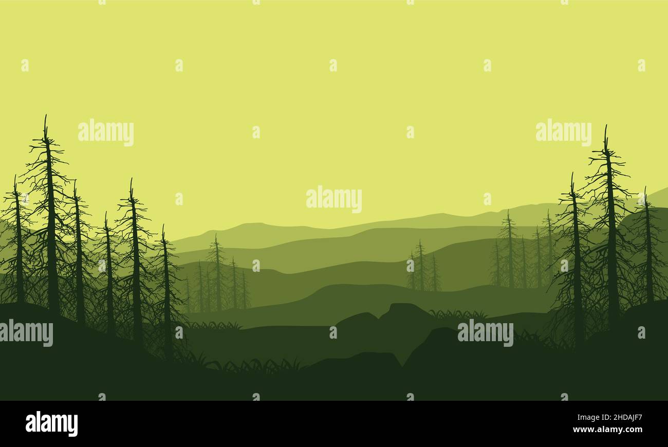 Quiet night atmosphere with extraordinary natural scenery .Vector ...