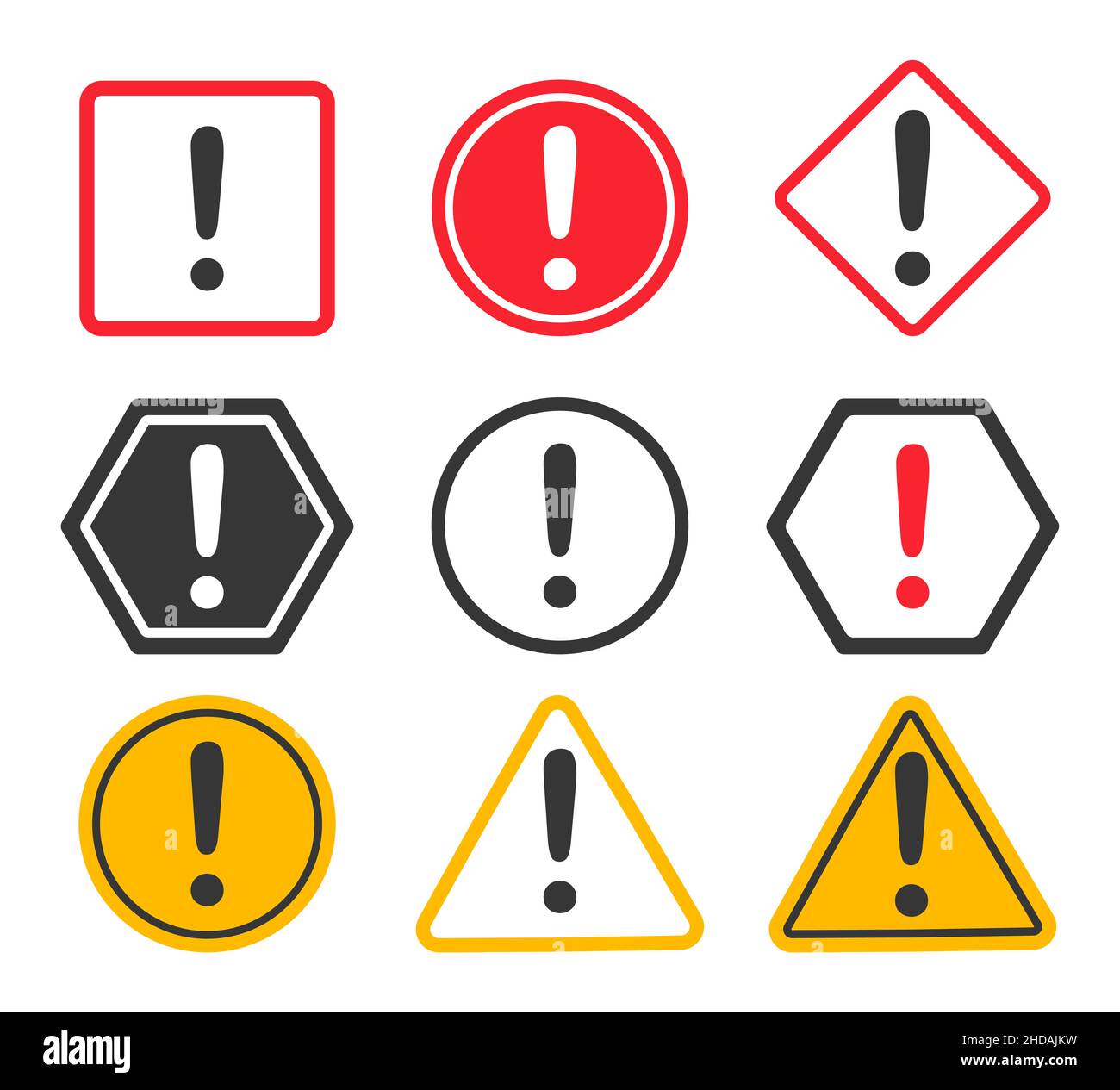 Set of alert sign Stock Vector Image & Art - Alamy