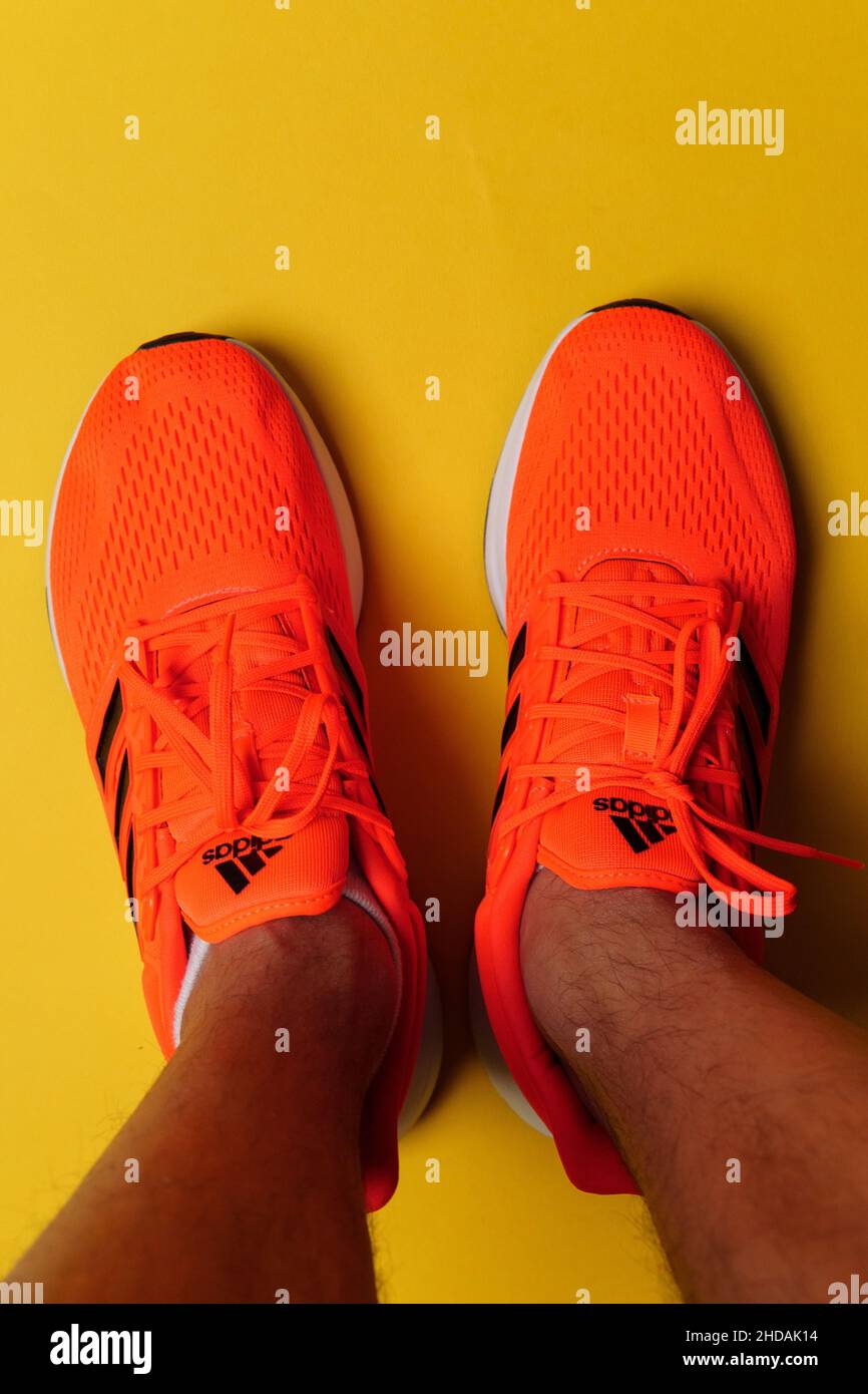 Tyumen, Russia-November 13, 2021: Adidas Running Shoes. Adidas logo ...