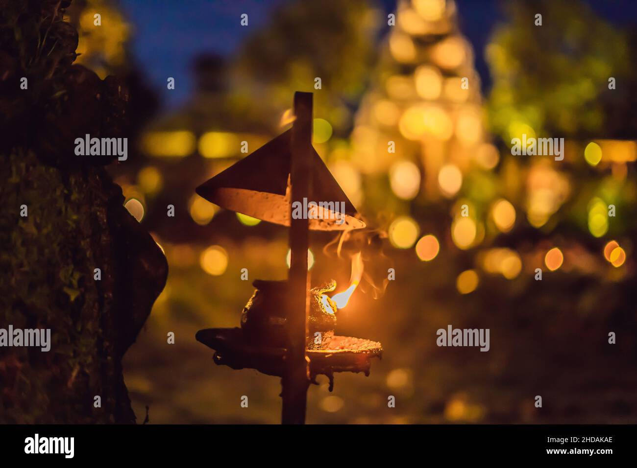 Amazing night view of Pura Taman Kemuda Saraswati Temple in Ubud, Bali ...