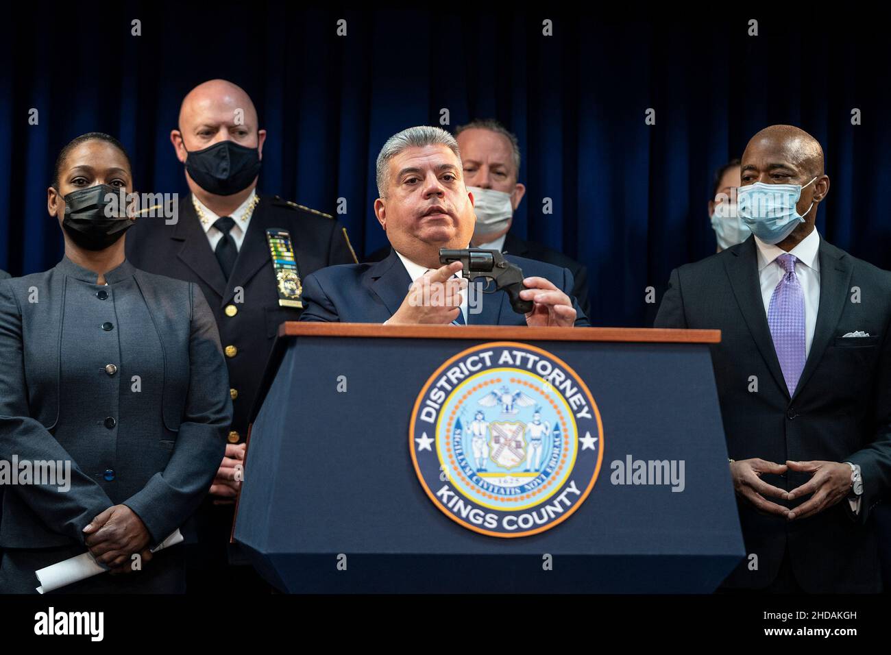 New York, New York, USA. 4th Jan, 2022. Brooklyn District Attorney Eric ...